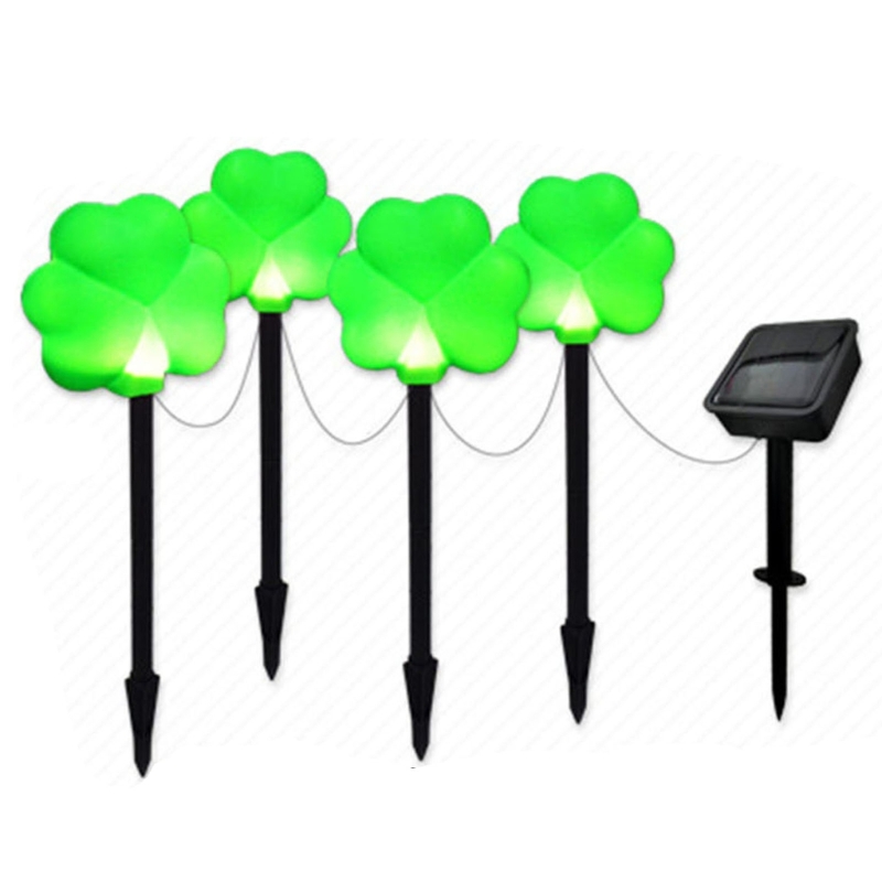 AOOOWER Outdoor Lamp Waterproof IP45 Lawn Lamp Shamrock Shaped Solar ...