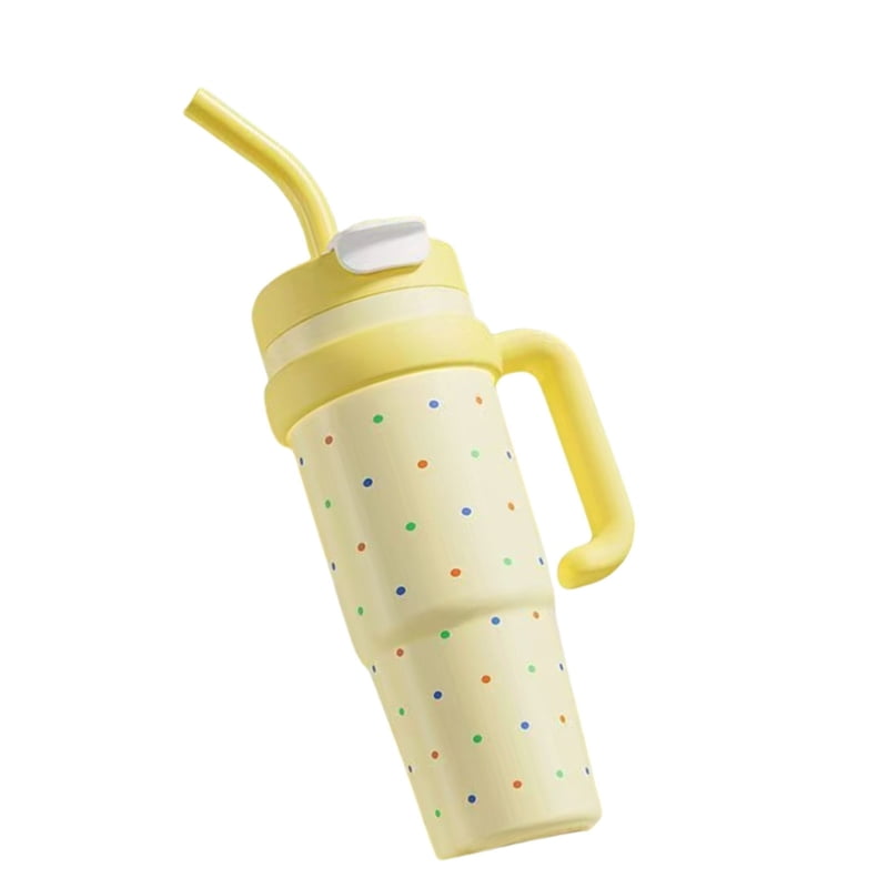 AOOOWER Oversized Straw Thermal Mugs 12H Heat Retention Ergonomic ...