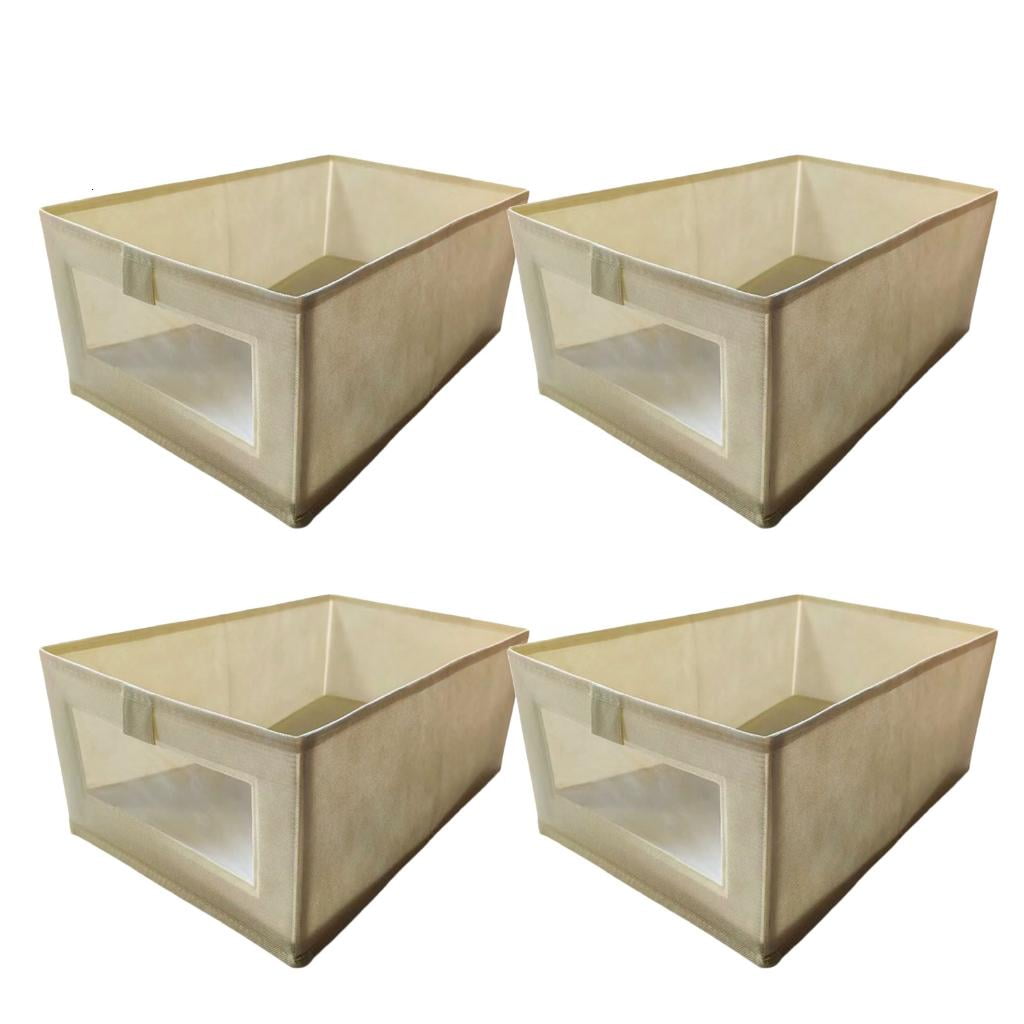 AOOOWER Pack Of 4 Space Saving Linen Storage Containers for Home and ...