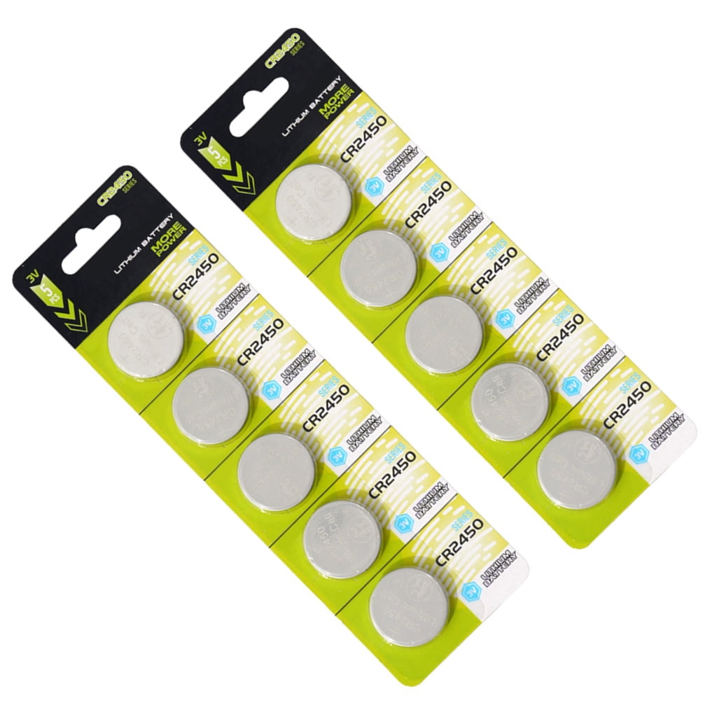 AOOOWER Pack Of 5/10 CR2450 Lithium Button Cells 3V Battery For Remote ...