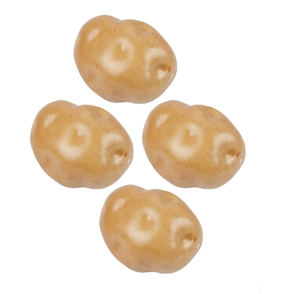 AOOOWER Pack of 4 Imitation Potato Models Artificial Vegetable Model ...