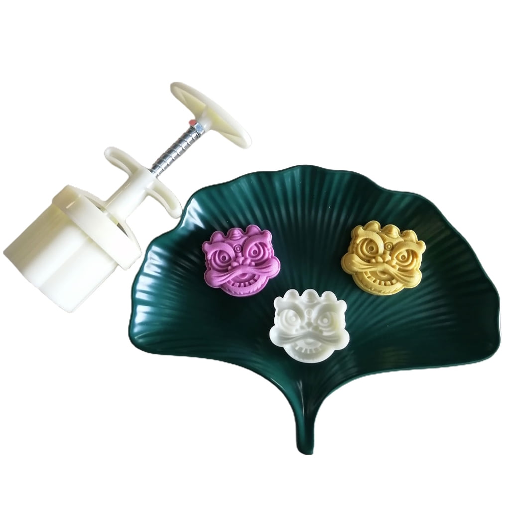 AOOOWER Plastic Mooncake Stamps Lion Shape Mooncake Moulds Green Bean ...