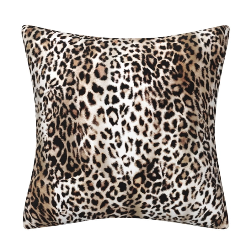 AOOOWER Polyester Short Plushie Pillowcase Modern Leopard Print Throw ...