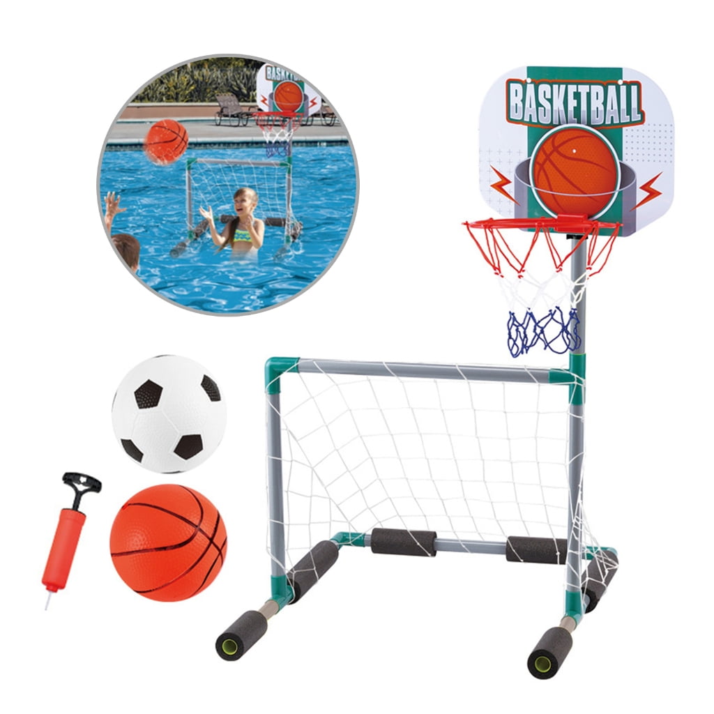 AOOOWER Pool Football Basketball Floating Hoop Targets Goal Poolsides ...