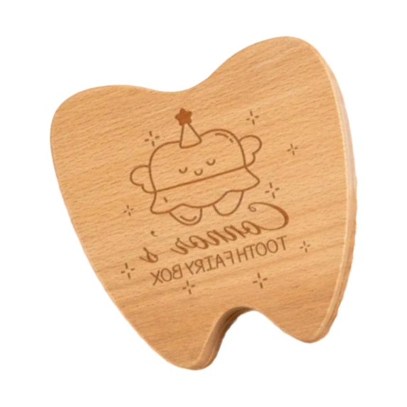 AOOOWER Premium Wooden Tooth Preservations Box Artistic Design for Baby ...