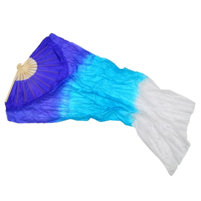 AOOOWER Professional Faux Silk Belly Dance Fan Veils Elegant Long ...