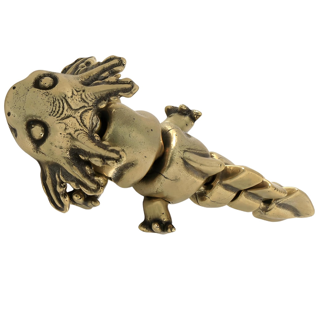 AOOOWER Realistic Poseable Axolotl Dinosaur Brasses Figure Artistic ...