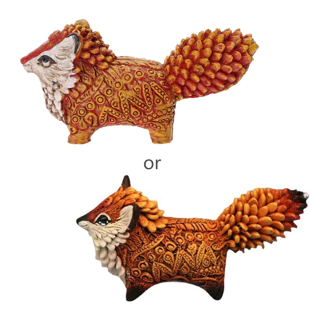AOOOWER Resin Figurines Statue Home Decor Cute Fox Sculptures for Yard ...
