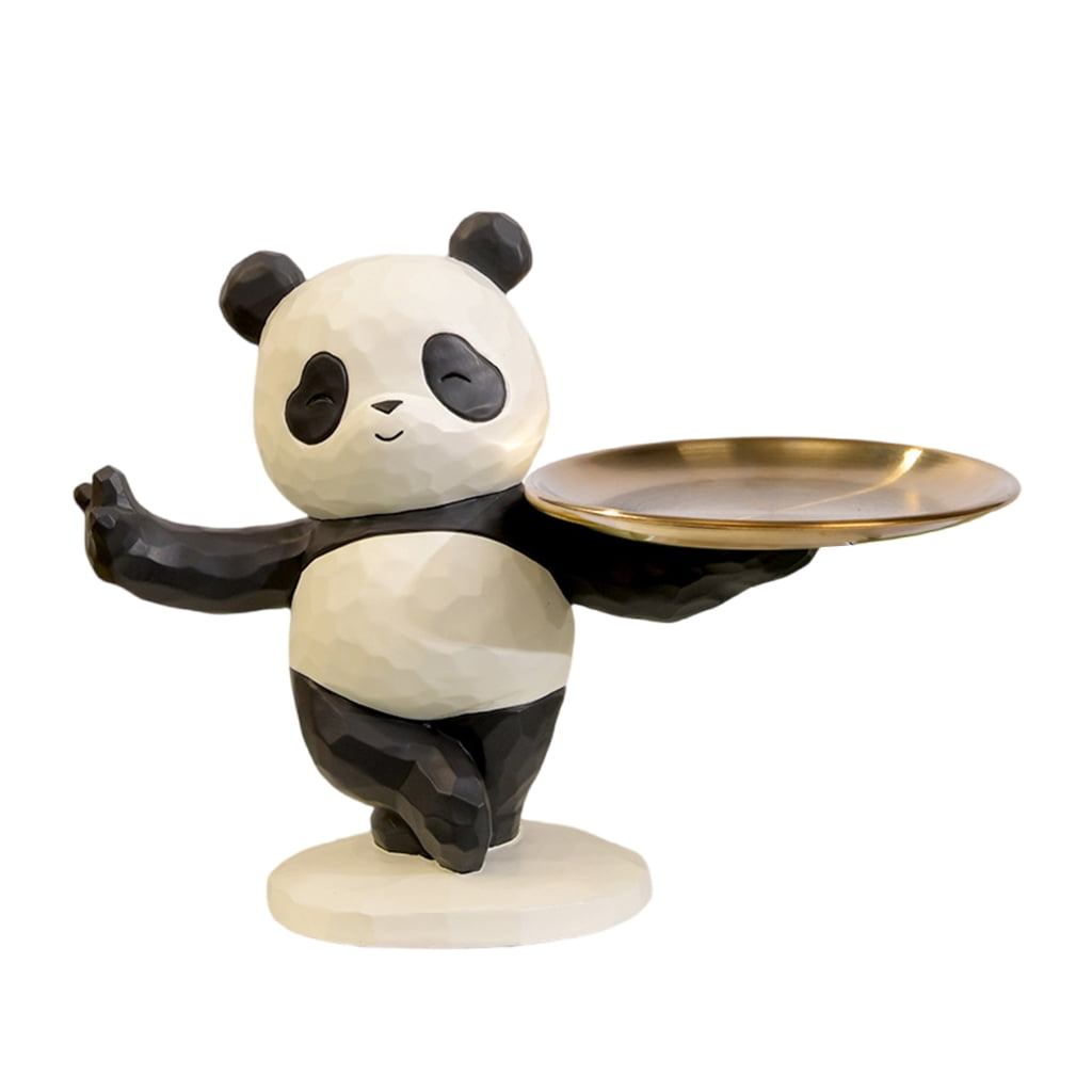AOOOWER Resins Crafts Panda Statue Key Dish Multifunctional Figurine ...
