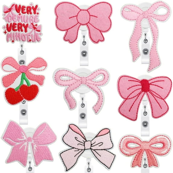 AOOOWER Reusable Nurse Name Label Clip 9 Assorted Bowknot Designs Load ...