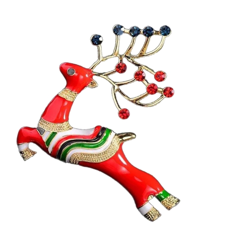 AOOOWER Rhinestones Deer Brooch Lapel Pin Rhinestones Reindeer Lapel ...