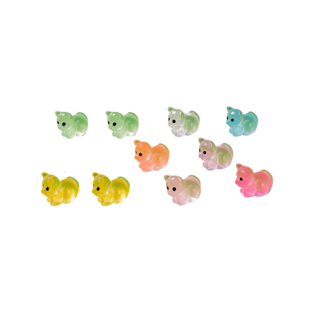 AOOOWER Set of 10 Miniature Mice Colorful Resin Figurines for Creative ...