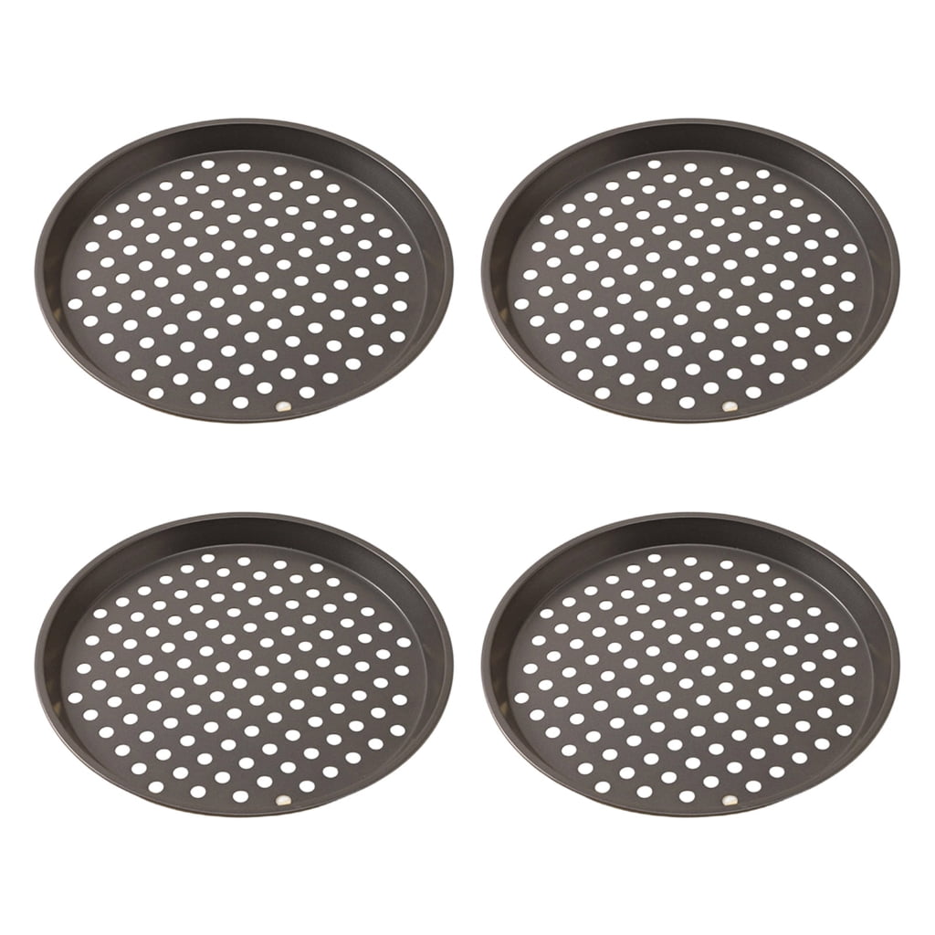 AOOOWER Set of 4 Multipurpose Carbon Steel Pizza Pans with Nonstick ...