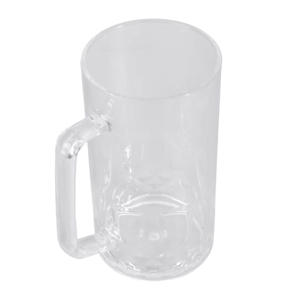AOOOWER Shatterproof Acrylic Beer Mug with Handle Festival Drinking Cup ...