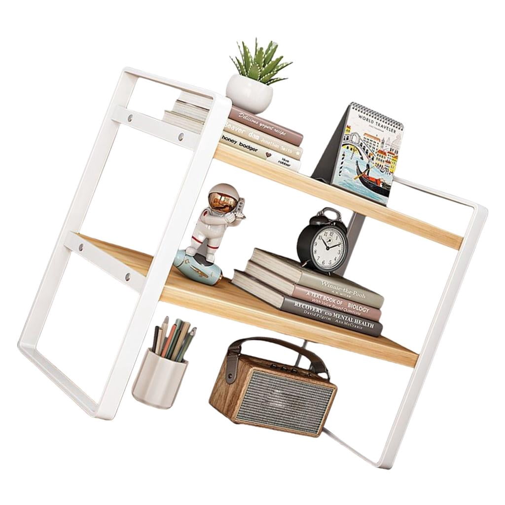 AOOOWER Simple Office Desk Organizers Rack With Iron And Wood ...