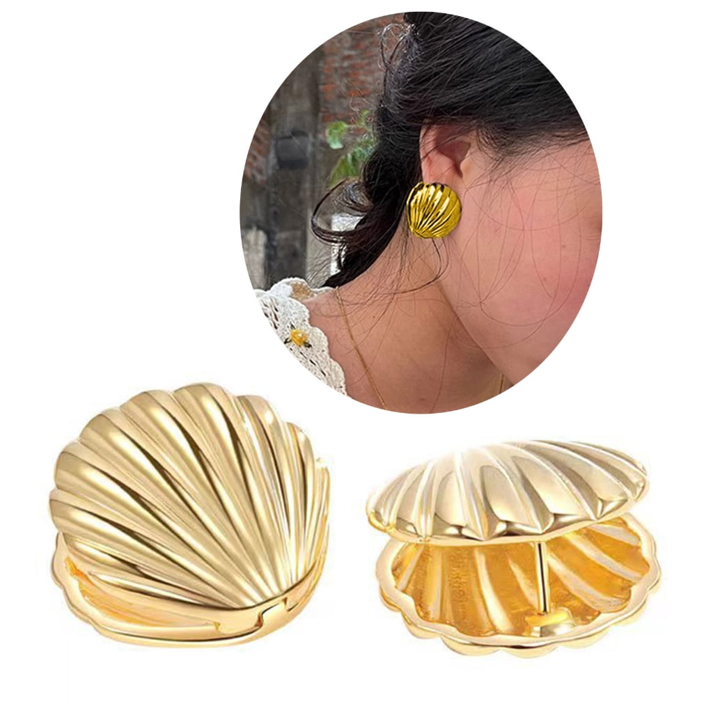 AOOOWER Small Shells Shaped Earring Vintage Piercing Earring Statement ...