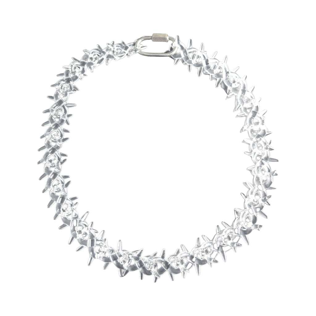 AOOOWER Spikes Chain Necklace Clear Acrylic Jewelry Street Necklace for ...