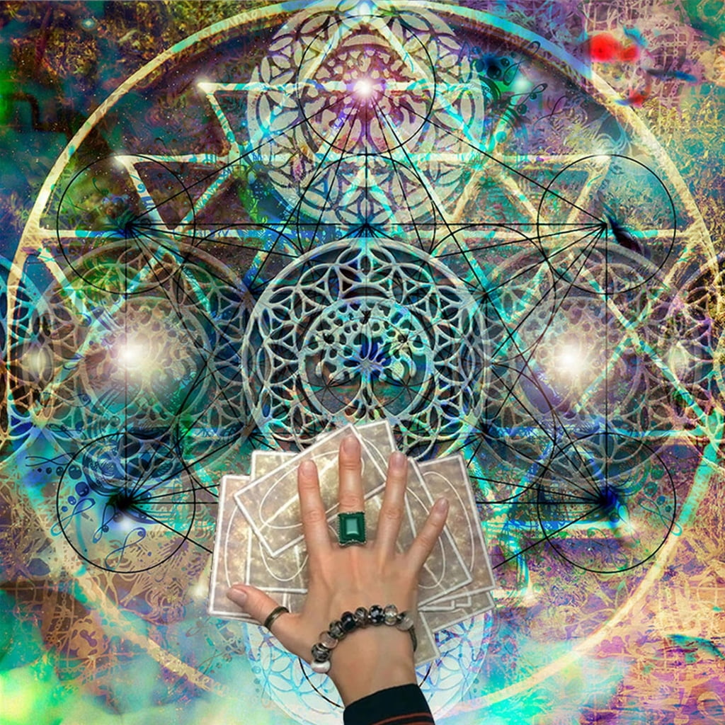 AOOOWER Square Flannel Tarot Altar Cloth Card Board Game Astrology ...