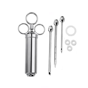 Heavy Duty Stainless Steel Meat Injector Kit, 2 oz Turkey Flavor ...