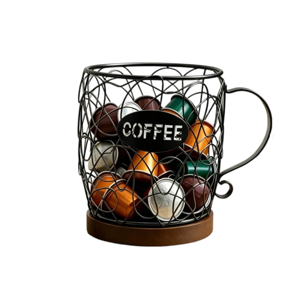 AOOOWER Sturdy Iron Coffee Capsules Container With Open Design For Easy ...