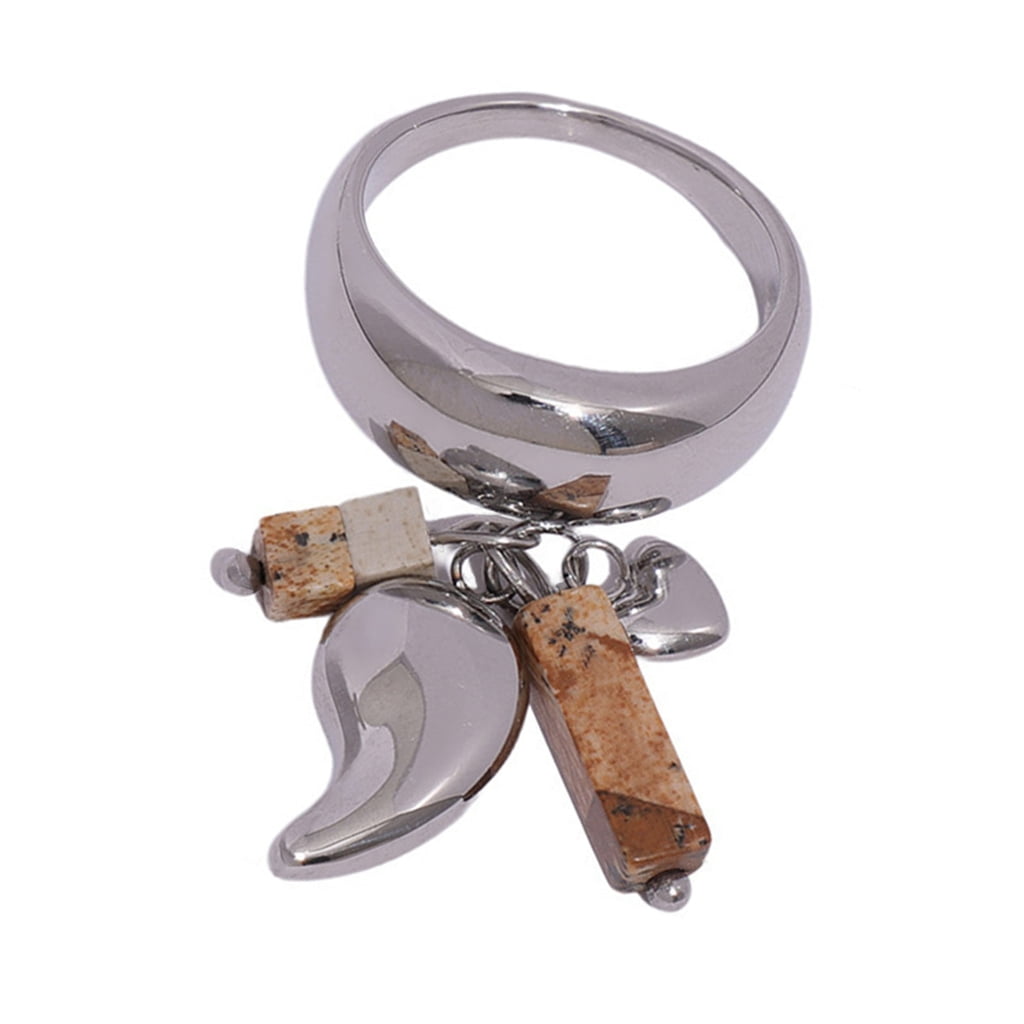 AOOOWER Stylish Natural Stone Finger Rings Adornment for Parties and ...