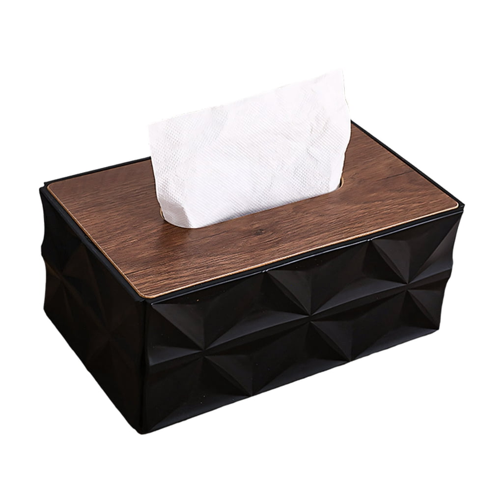 AOOOWER Stylish Plastic Tissue Holder With Detachable Wooden Cover And ...