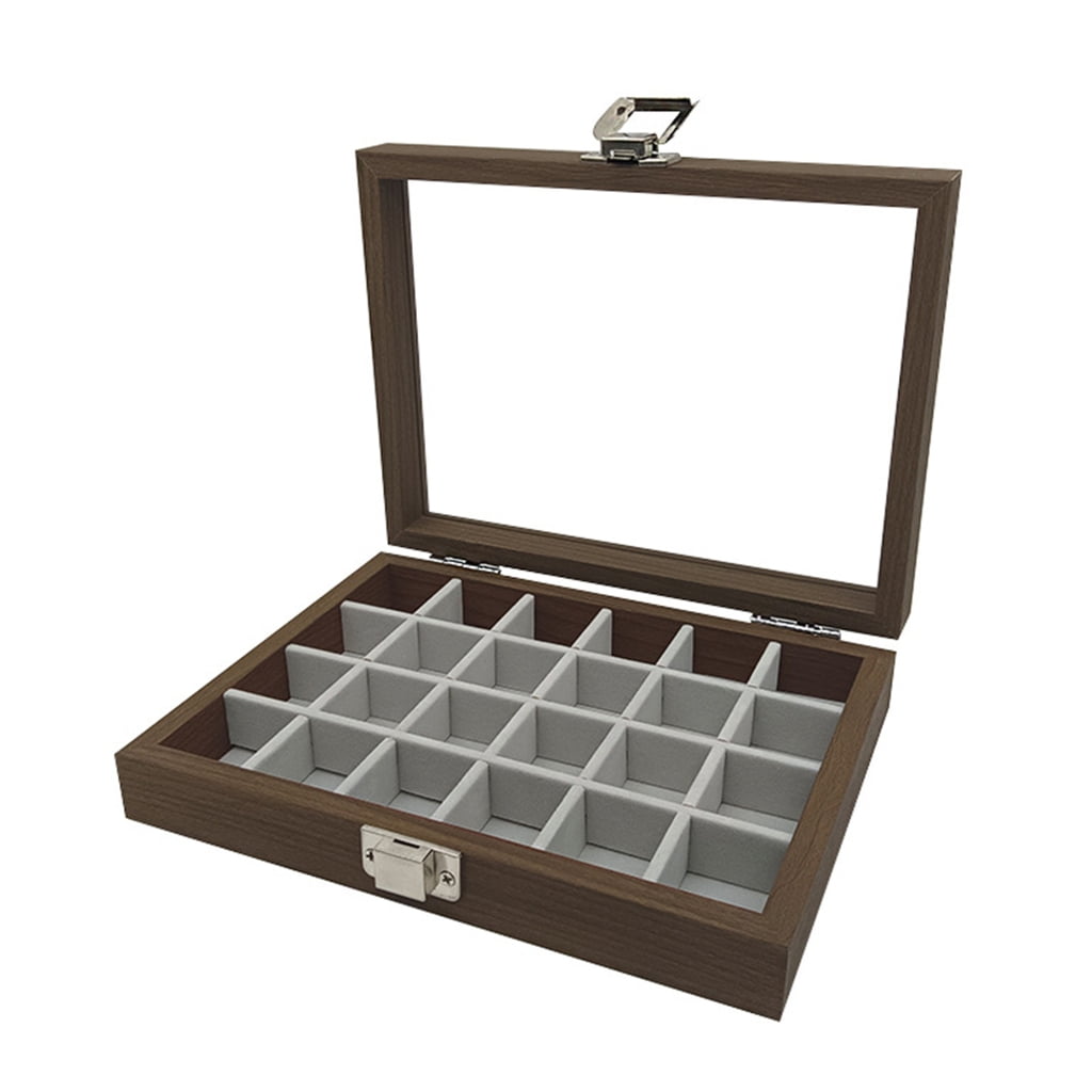 AOOOWER Stylish Wood Ring Showcase Box for Exhibitions and Stores Nail ...