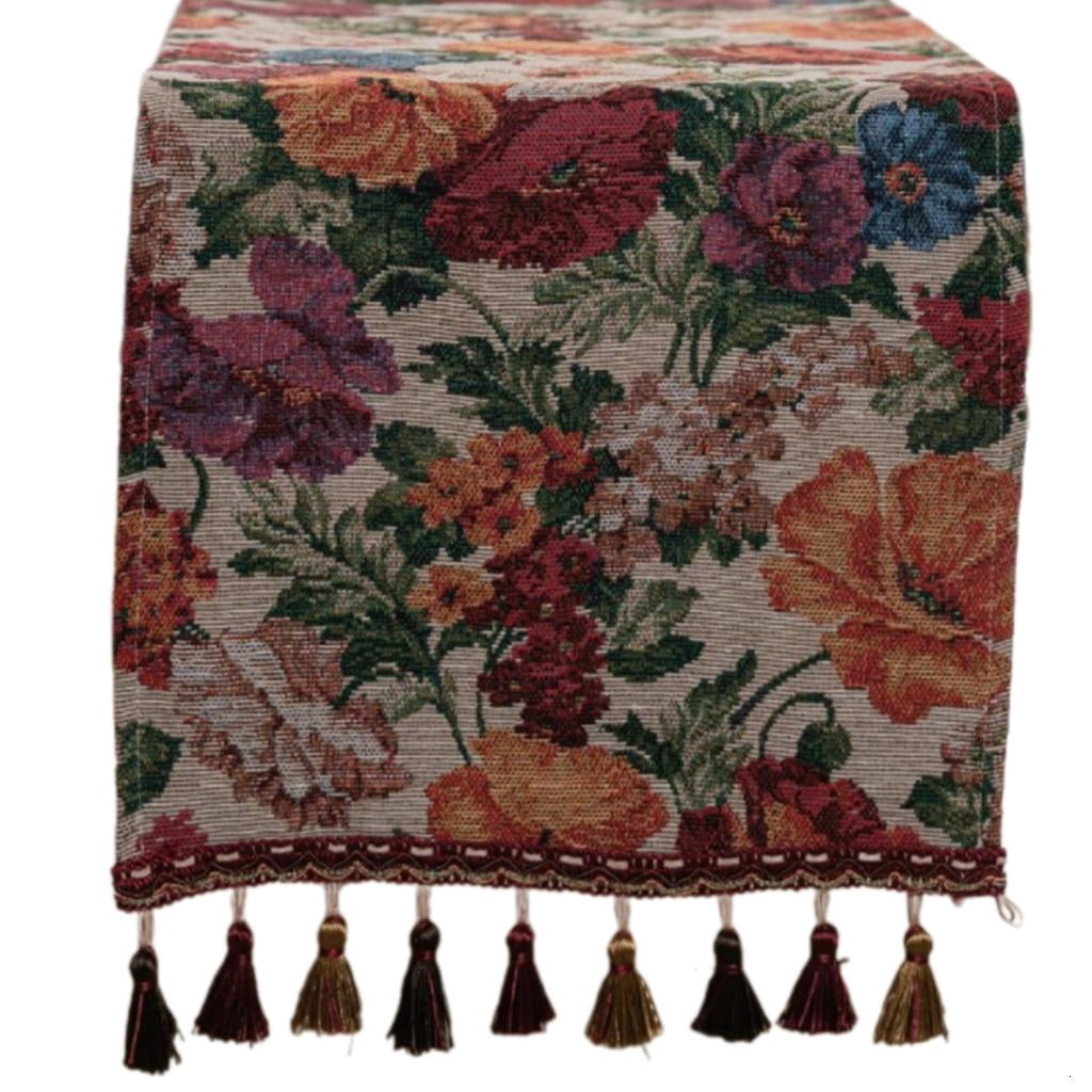 AOOOWER Tablecloth Farmhouse Table Runner with Handwoven Fringe Elegant ...
