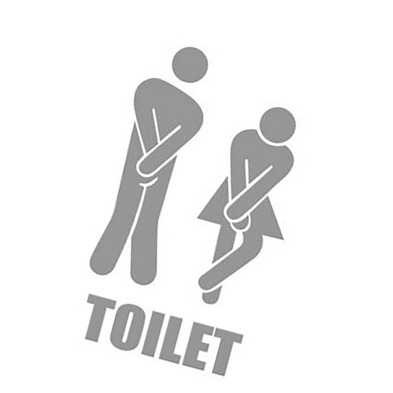 AOOOWER Toilet Signage Toilet WC Sticker for Bathrooms Removable and ...