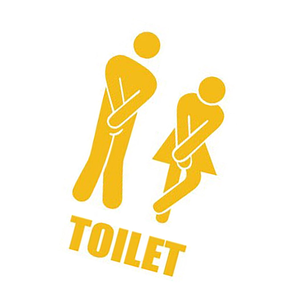 AOOOWER Toilet Signage Toilet WC Sticker for Bathrooms Removable and ...