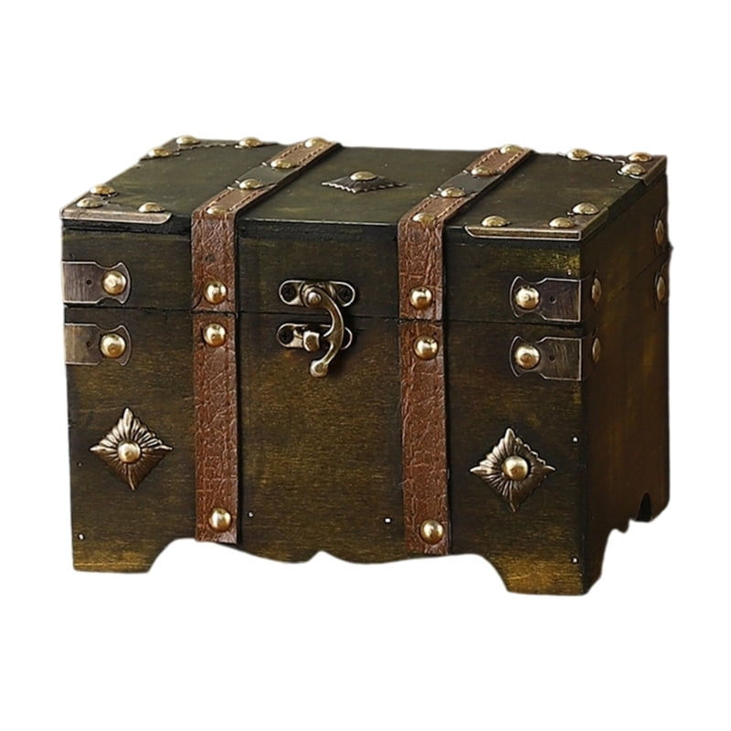 AOOOWER Traditional European Travel Case Handheld Sturdy Wood Storage ...