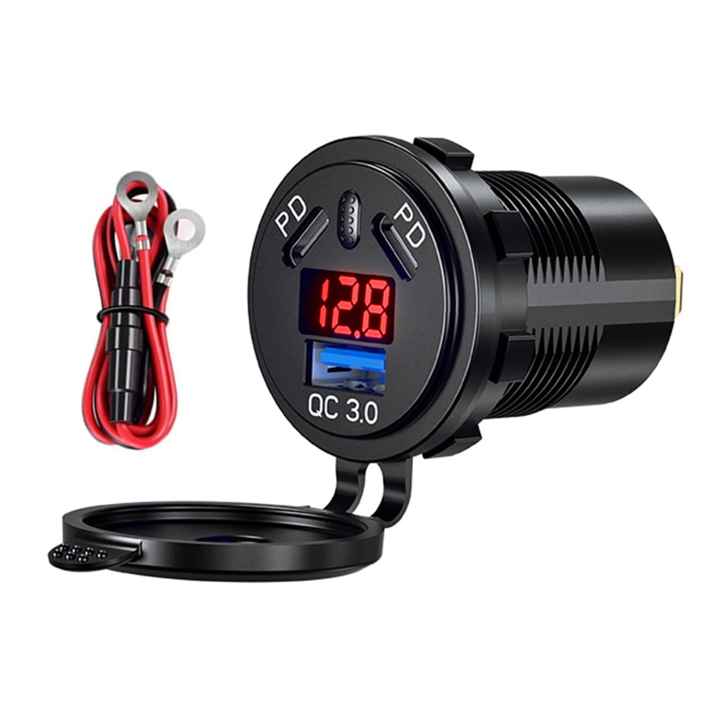 AOOOWER USB C Car Charger Socket 45W Type C 18W USB Fast Car USB Socket ...