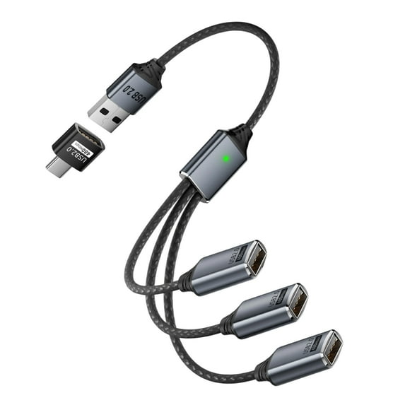 AOOOWER USB to 3 Female Splitter USB OTG Splitter for Various Devices ...