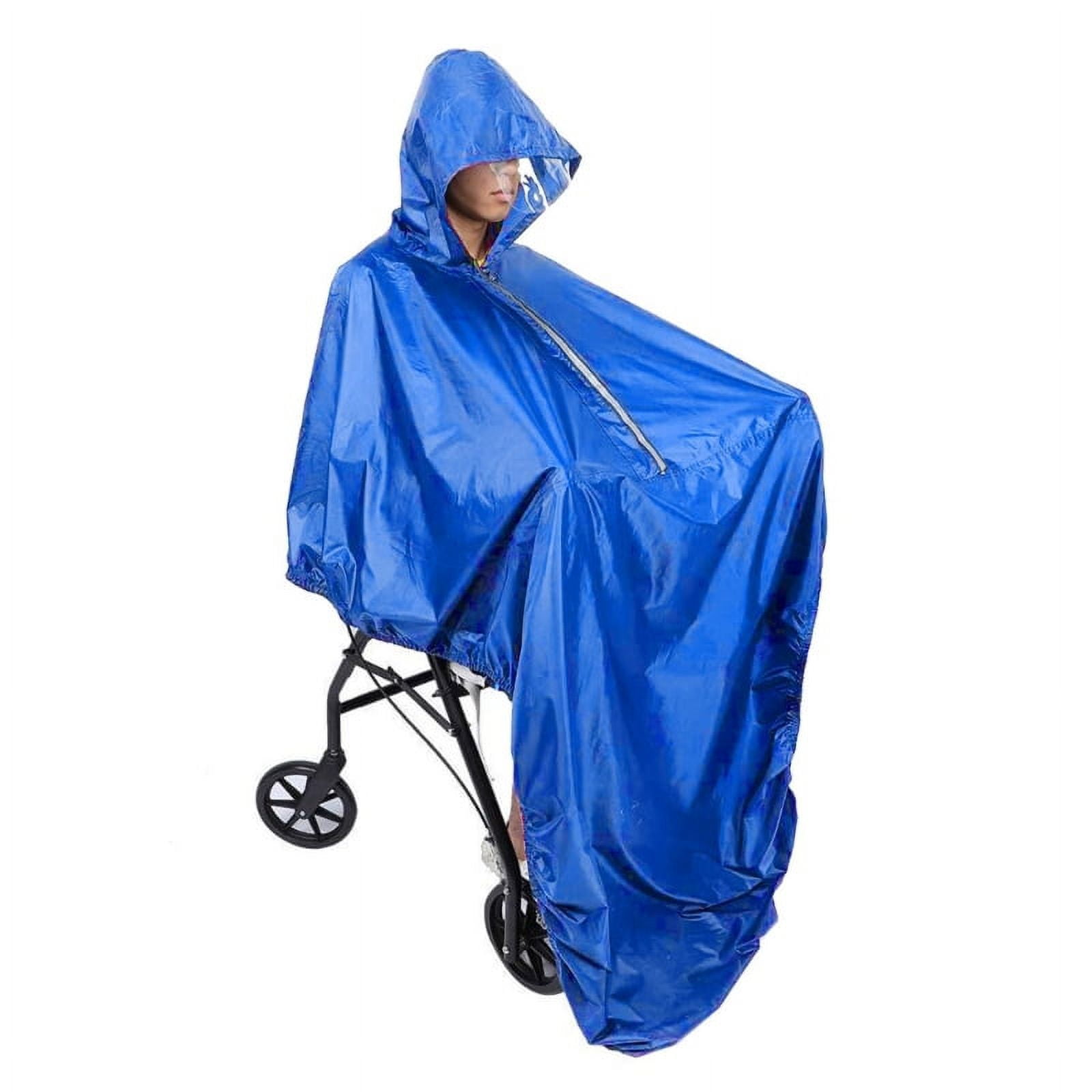 AOOOWER Wheelchair Poncho Reflective Rain Coat Cover Waterproof Hooded ...