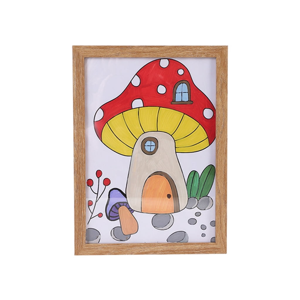 AOOOWER Wood Picture Frame Magnetic Quick Releases Photo Storage Frame ...