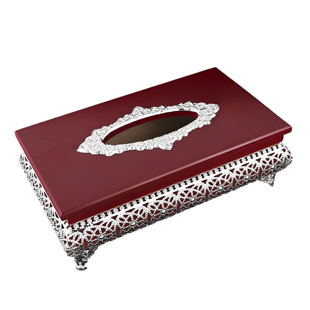 AOOOWER Wooden And Metal Tissue Holder For Kitchen Countertop Offices ...