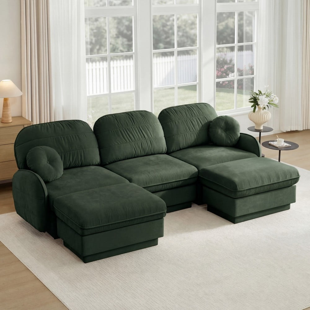 AOOWOW Modular Sectional Sofa Couch, Cloud Couch Deep Seat Sofa, Comfy ...