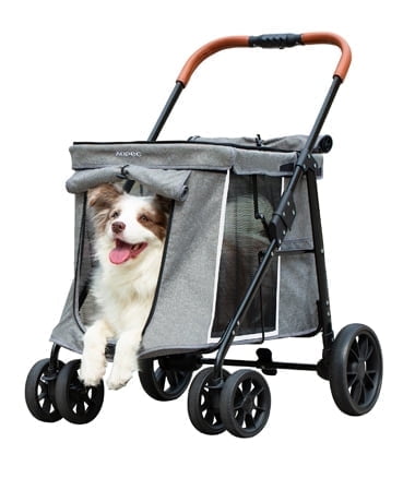 AOPEC Medium Dog Stroller, Dual Entry One-Touch Folding,Small and ...