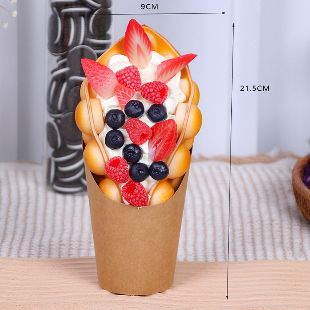 AOQIANLAN 1pcs Fake Food Display Ice Cream Original Bubble Waffle Faux ...