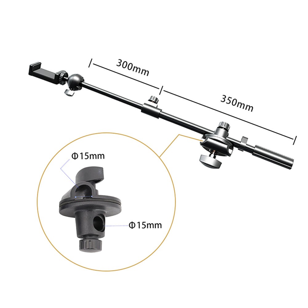 AOQIANLAN 55CM Rotating Microphone Stand Crossbar Arms Mic Clip Holder ...