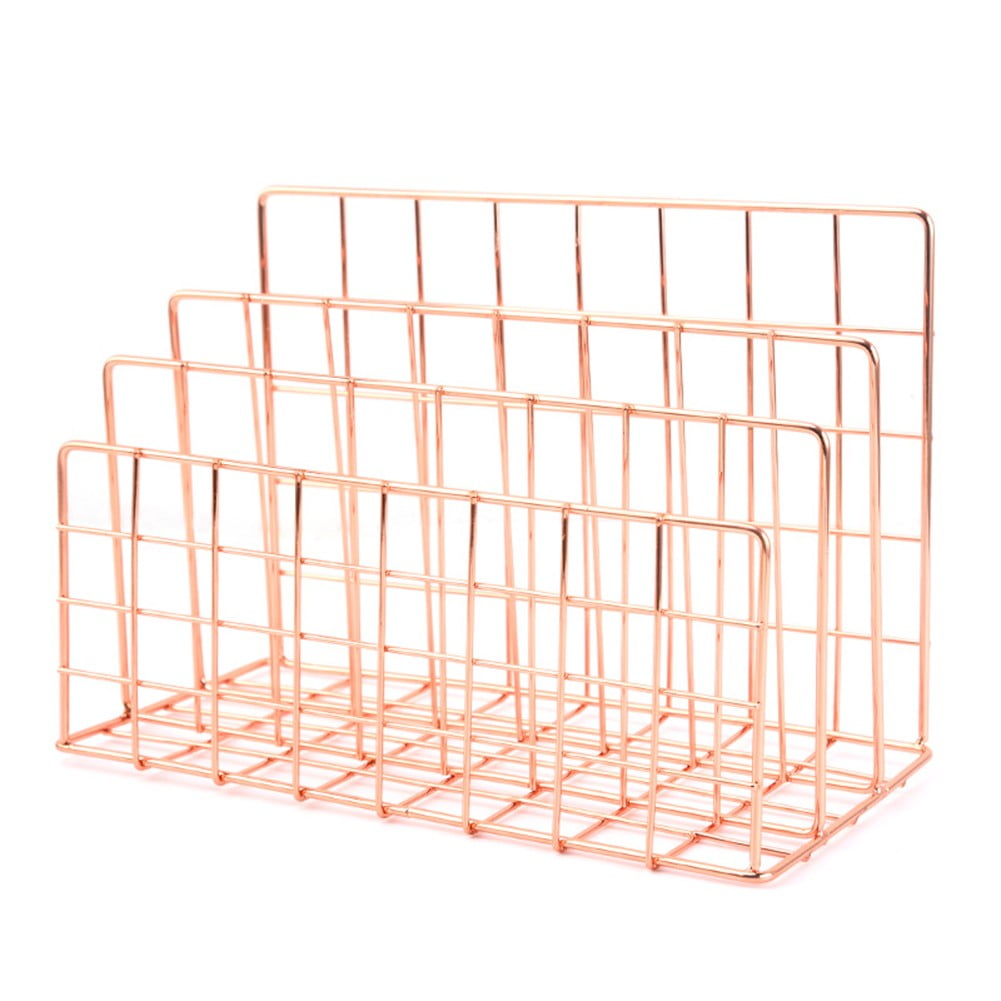 AOQIANLAN Metal Storage Holder File Filling Rack Home Office Desktop ...