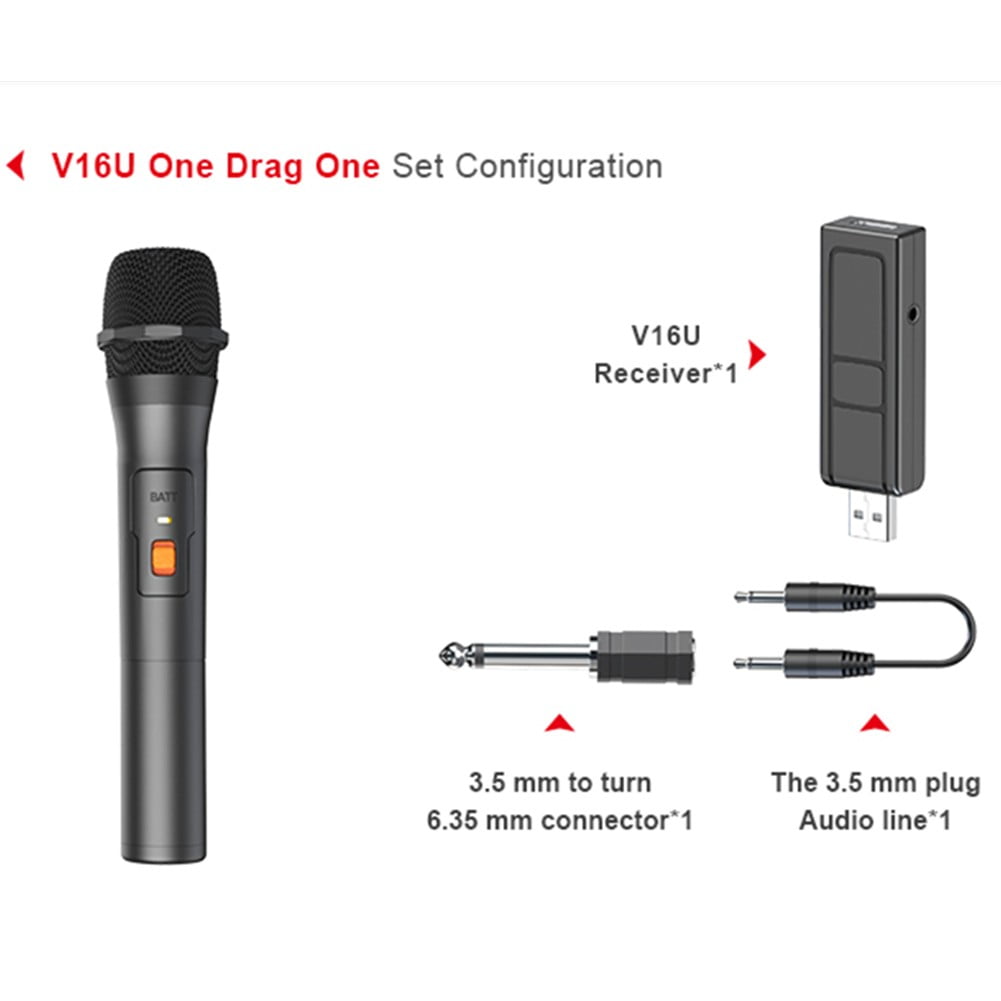 AOQIANLAN Wireless Microphone 2 Channels VHF Professional Handheld Mic ...