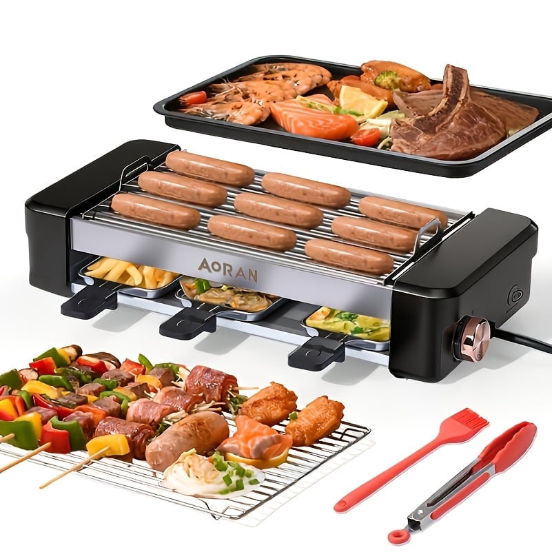AORAN Indoor Sausage Grill, Home 6-Tube Hot Dog Machine With Non-Sick ...
