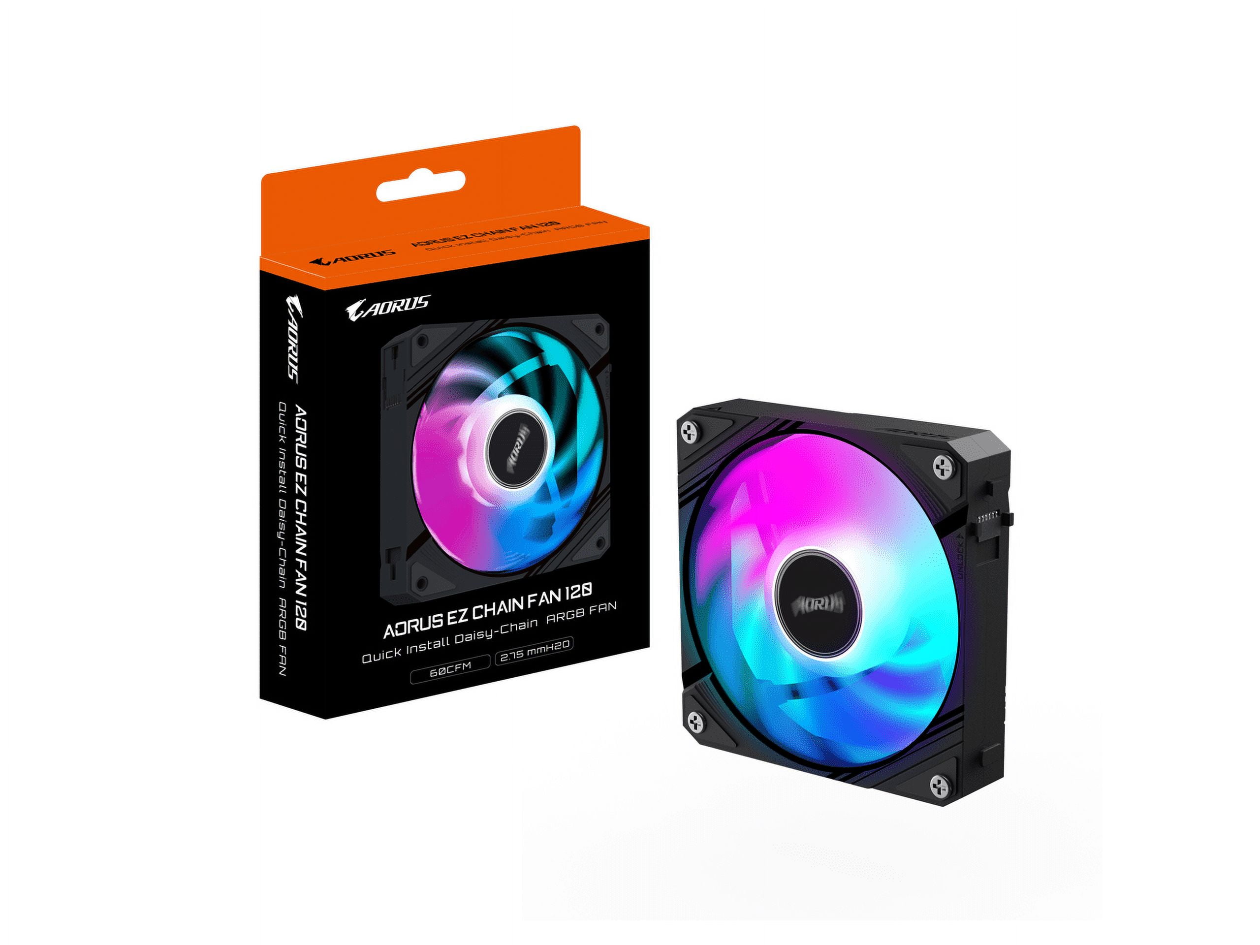 AORUS EZ CHAIN FAN 120 ICE, 120mm Hydro Dynamic Bearing Computer Case ...