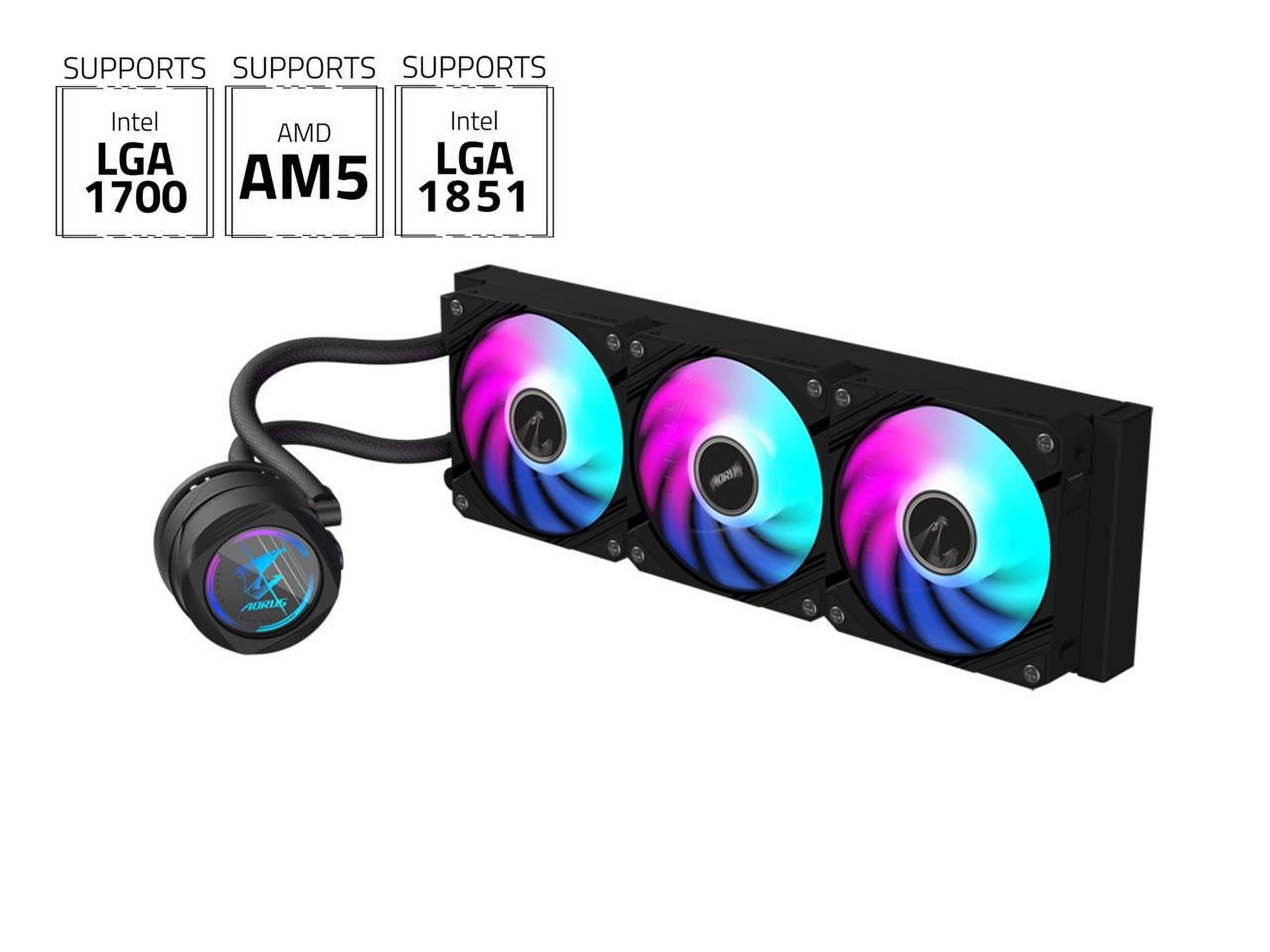 AORUS WATERFORCE II 360 Liquid CPU Cooler, 360mm Radiator with 3x120mm ...