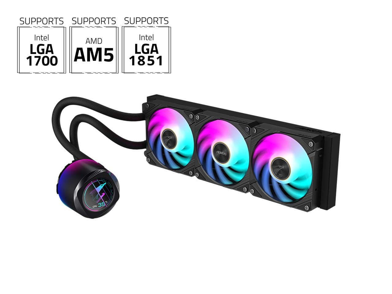 AORUS WATERFORCE X II 360 Liquid CPU Cooler, 360mm Radiator with 3x ...