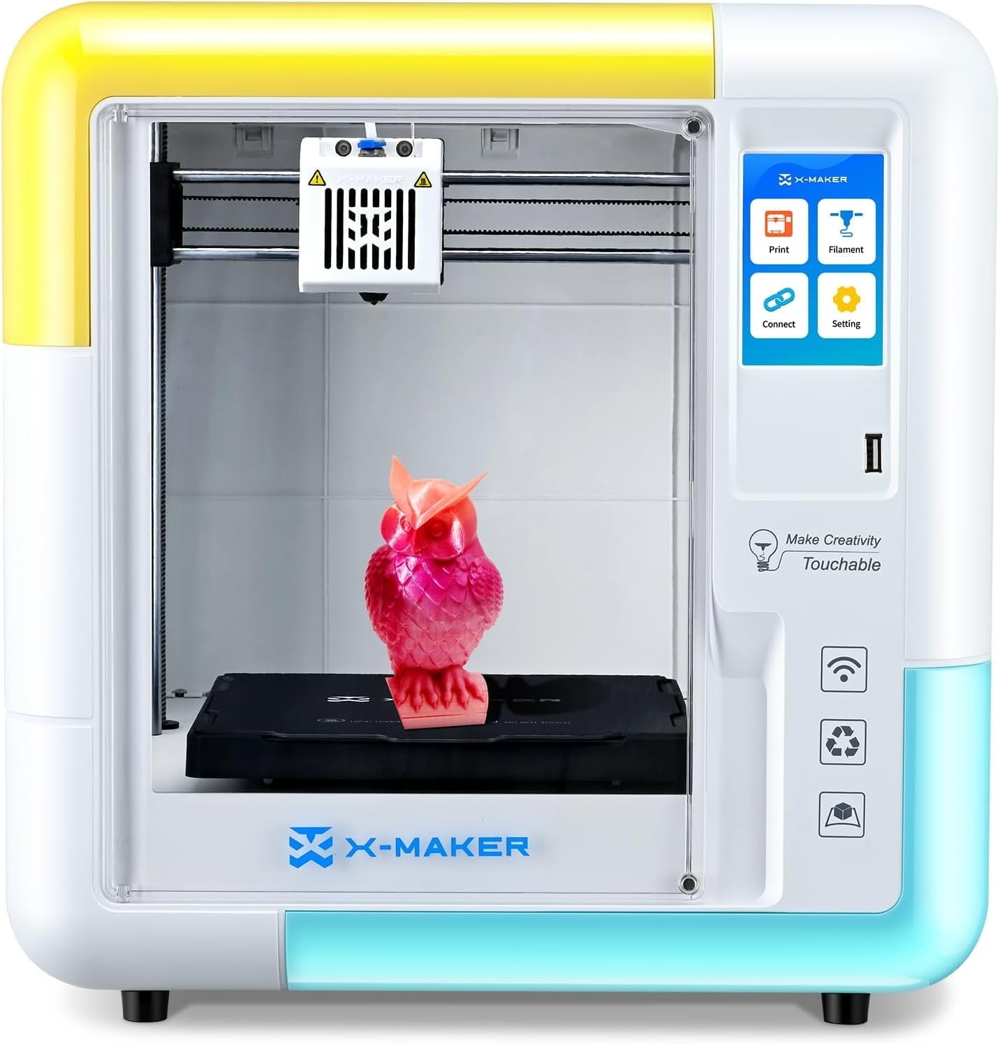 AOSEED X-MAKER 3D Printer, Built-in 1500+ Models 15+ Mini 3D Design Module, 0.05mm High ...