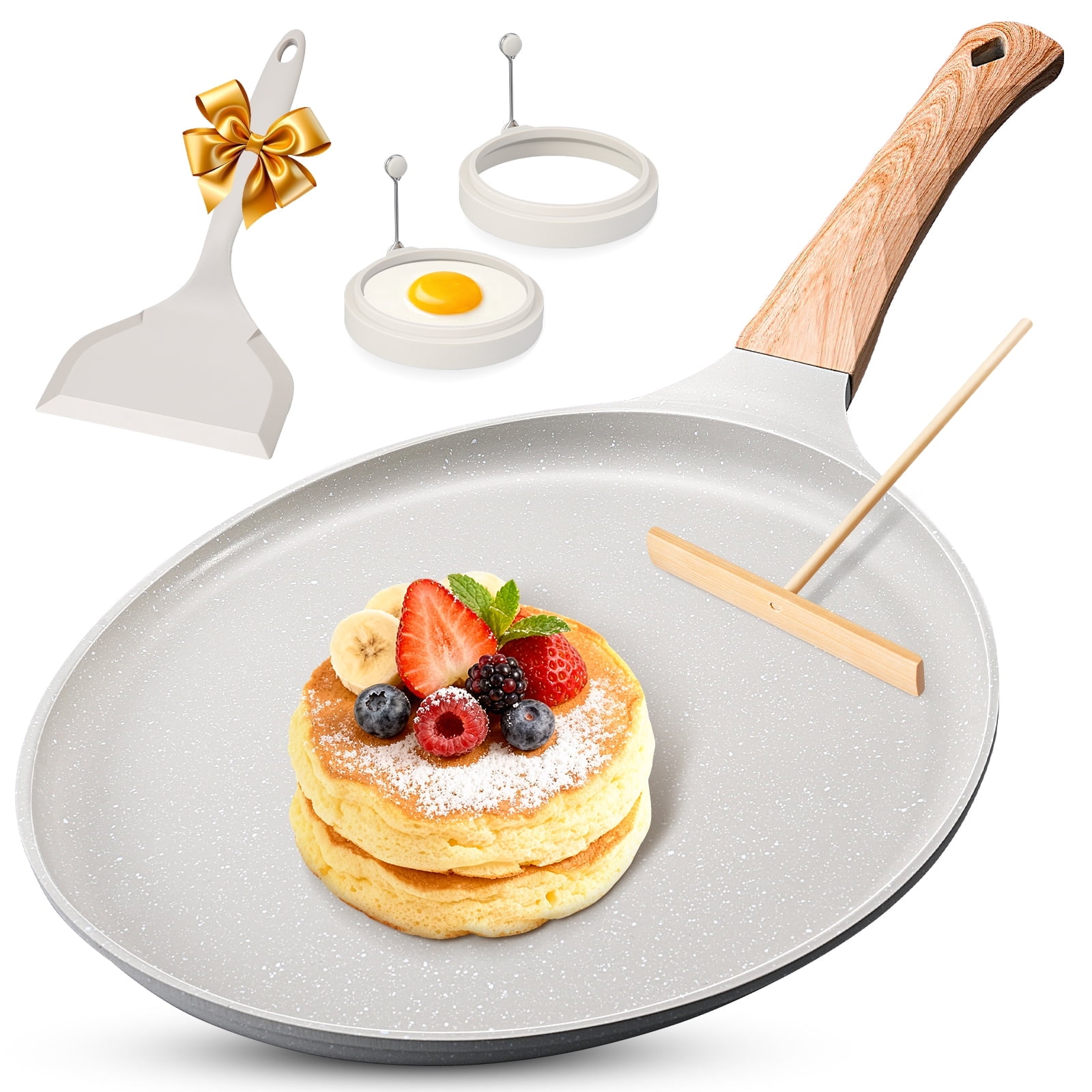 AOSION Crepe Pan Nonstick 11 Inch,Dosa Tawa Creamic,Tortilla pan For ...