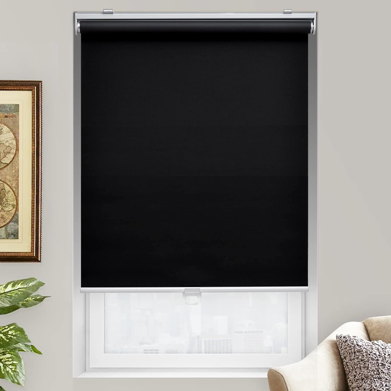 AOSKY Cordless Blackout Roller Shade for Window,High-Grade Blinds with ...