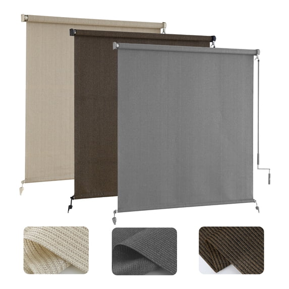 AOSKY Cordless Outdoor Roller Shades, UV Block Sunshades for Patio ...